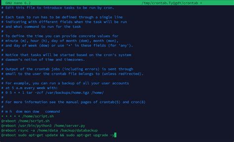 how to run jobs or scripts using crontab on boot