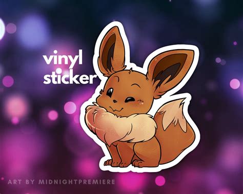 Eevee Winking Vinyl Waterproof Sticker Dishwasher Safe Cute Etsy