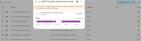 error splitting modbus config and sensors into separate yaml files