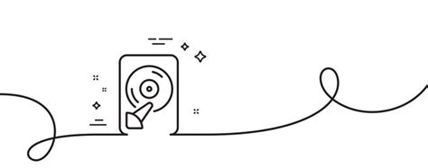 no or stop sign hdd line icon computer memory vector image