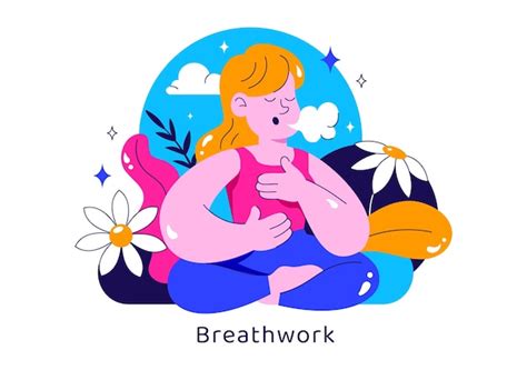 Breathwork Vector Illustration With Peaceful Meditation For Wellness