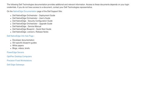 Dell Technologies Documentation Dell Nativeedge Blueprint Developers