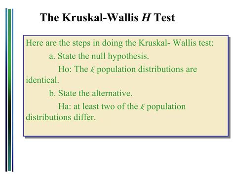 Kruskal Wallis H Test Ppt Standardized Testing Educational Assessment