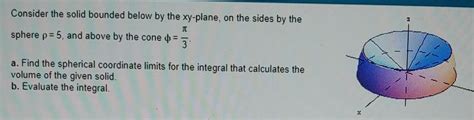 [answered] Consider The Solid Bounded Below By The Xy Plane On The Kunduz