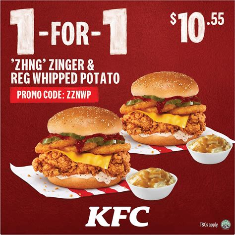 Kfc Spore Has Lots Of 1 For 1 Coupon Codes On Chicken Burgers Cheese