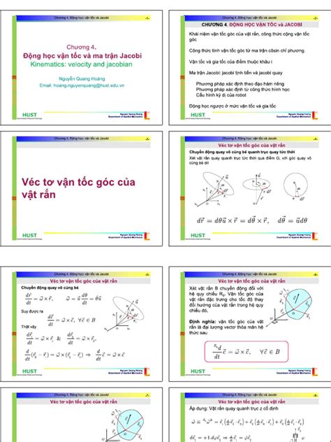 robotics bài 4 kinematics velocity jacobian matrix pdf