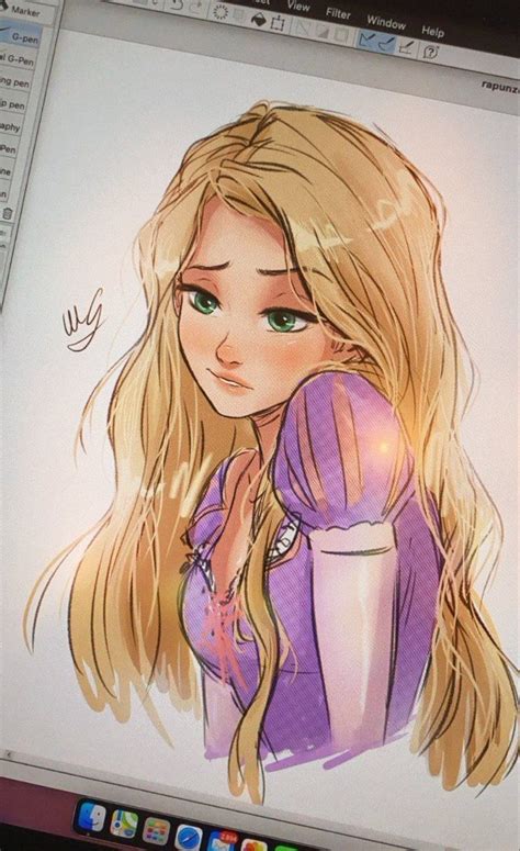 Prinzessin Rapunzel Zeichnung