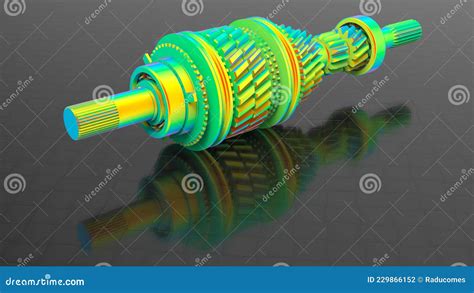 3d Rendering Shaft Finite Element Analysis Royalty Free Cartoon 186099056