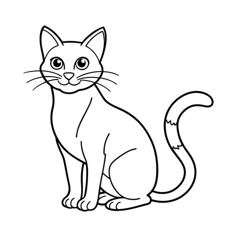 Cute Cat Outline Illustration Set For Coloring Book Adorable Kitten