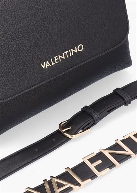 Valentino Garavani Alexia Black Logo Strap Shoulder Bag In Bke Modesens