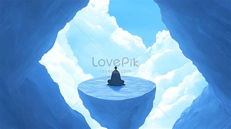 절벽 그림에 소년 일러스트 무료 다운로드 Lovepik