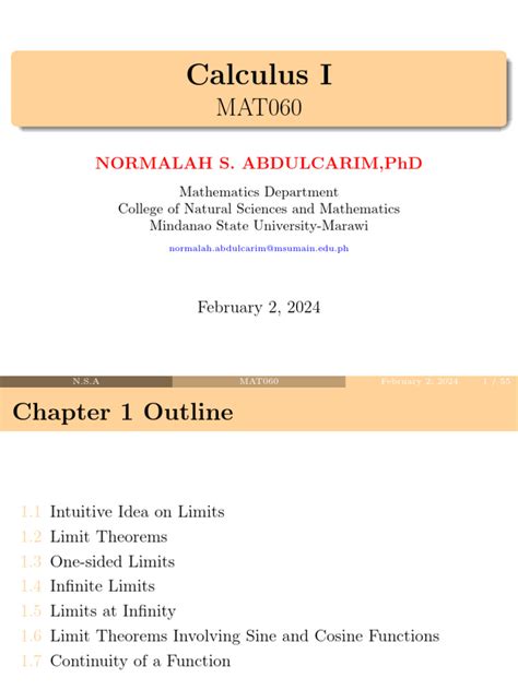 Chapter 1 Limits And Continuity Pdf Limit Mathematics Function