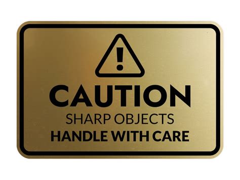 Signs Bylita Classic Framed Caution Sharp Objects Handle With Care Door Or Wall Sign Easy