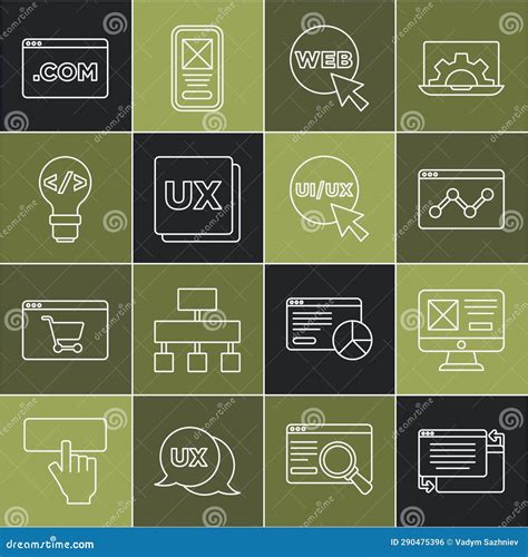 set line ui or ux design website statistic and graphic front end