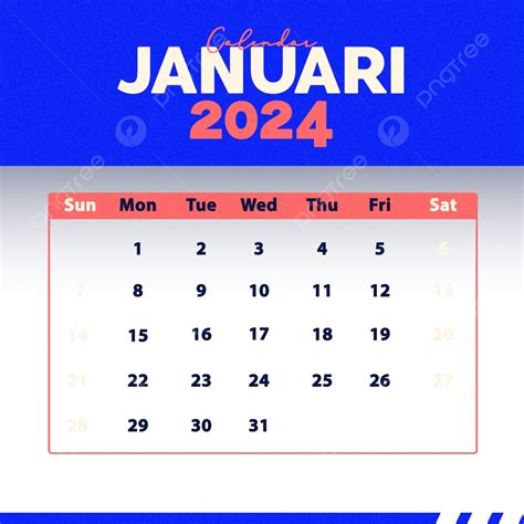 日曆 2024 年 1 月 日曆 2024 一月素材圖案，psd和png圖片免費下載
