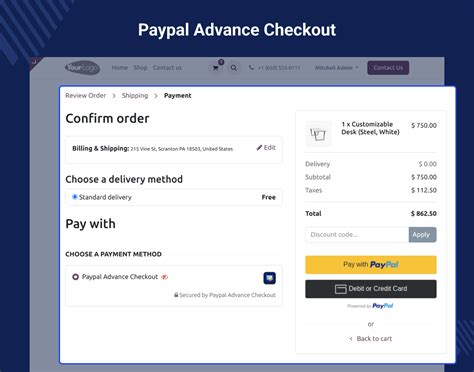 Odoo Website Paypal Advance Checkout Payment Acquirer Webkul