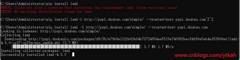 Could Not Find A Version That Satisfies The Requirement Lxml解决方法 Ytkah 博客园