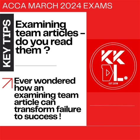 Kashif Kamran On Linkedin Aaa Exam Tip 5 For Success Ahead Of Acca March 2024 Exams Invest In
