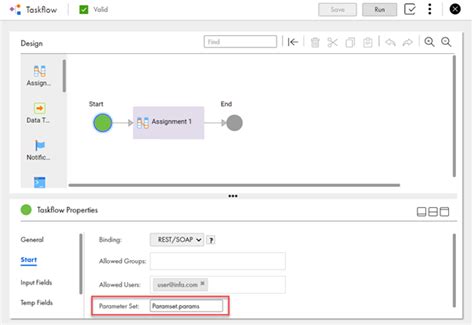 running a taskflow with a parameter set