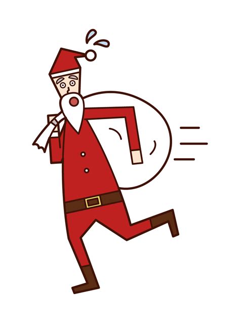 산타 클로스 실행의 삽화 무료 일러스트 소재집 Kukukeke