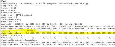 improve enmap l2b product export to envi bsq format · issue 267