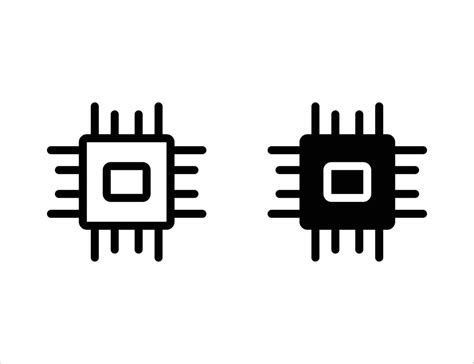 Microprocessor Icon Outline Icon And Solid Icon 11496320 Vector Art At