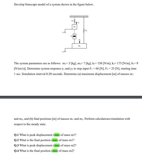 Solved Develop Simscape Model Of A System Shown In The