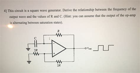 Solved This Circuit Is A Square Wave Generator Derive The
