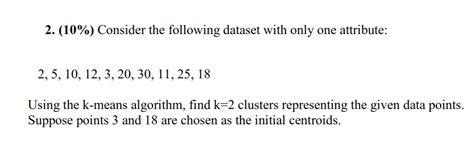 solved 2 10 consider the following dataset with only one
