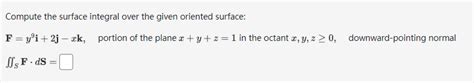 Solved Compute The Surface Integral Over The Given Oriented Chegg