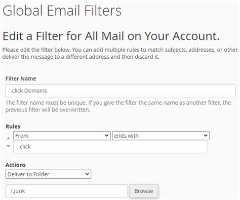 Blocking Spam Email Through Global Email Filters Rwebhosting