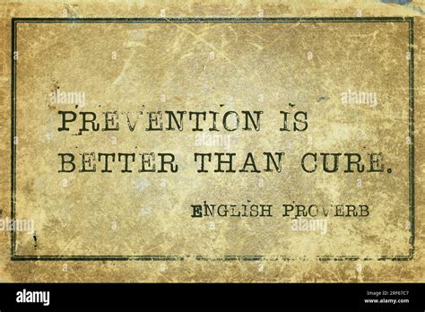 Prevention Is Better Than Cure Ancient English Proverb Printed On Grunge Vintage Cardboard