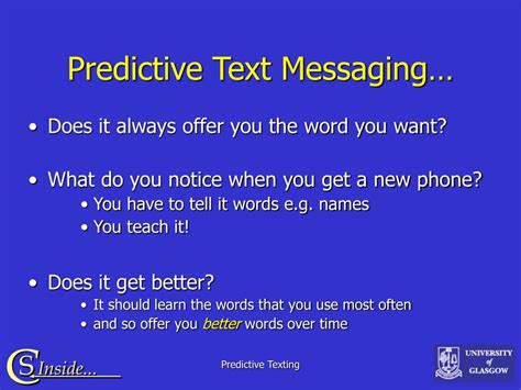 Ppt Computer Science Inside Predictive Text Messaging And Machine