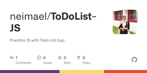 GitHub Neimael ToDoList JS Practice JS With Todo List App