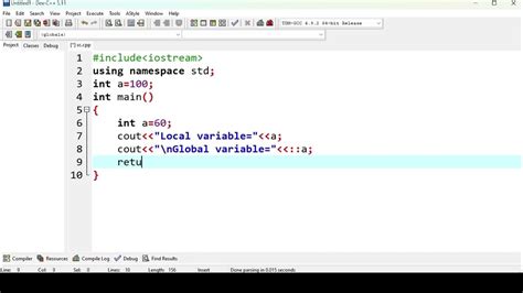 Scope Resolution Operator Program Of C Language Youtube