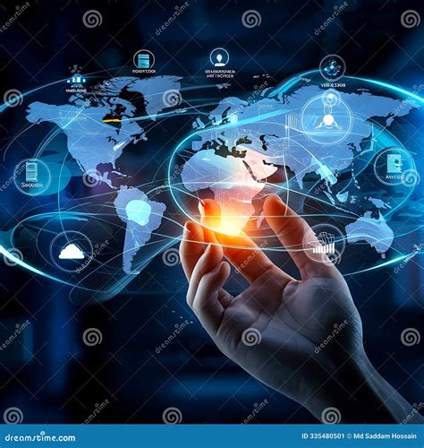 Tech Empowered Humanity Bridging Digital And Physical Worlds Stock Illustration Illustration