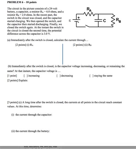 solved problem 6 10 points the circuit in the picture