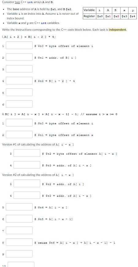 Solved I Y Consider Two C Int Arrays A And B • The Base