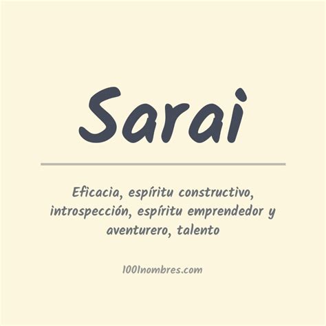 Significado Del Nombre Sarai