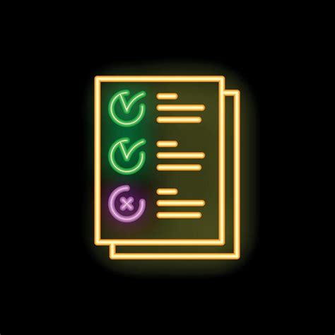 Neon Sign Showing Checklist With Checkmarks On Black Background 52832670 Vector Art At Vecteezy