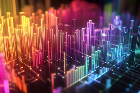 abstract neon cityscape with data visualization premium ai generated image