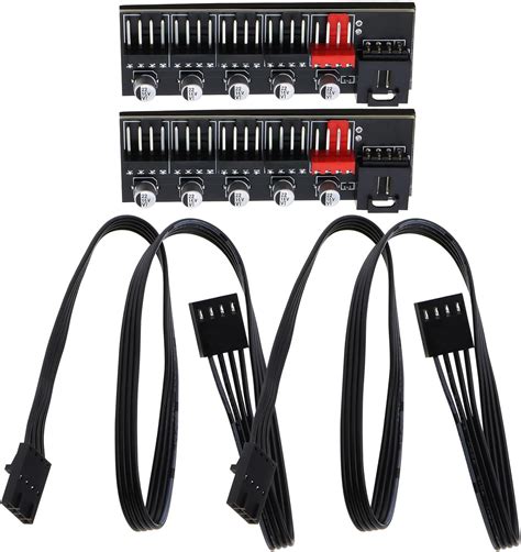 Emagtech 2pcs 5 Port Pwm Fan Hub Splitter Speed Controller Adapter Pc Fan Emagtech 2pcs 5 Port Pwm Fan Hub Splitter Speed Controller Adapter Pc Fan
