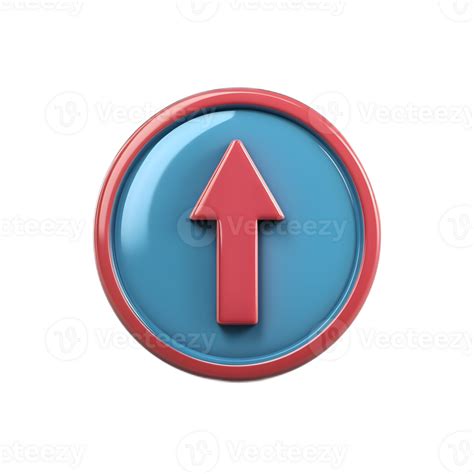3d Rendered Cute Upward Arrow Button Icon Symbol On Isolated White