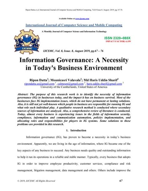 Information Governance Presentation Pdf
