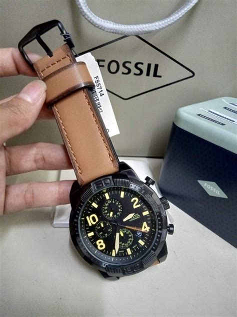 Original Fossil Fs5714 Bronson Brown Leather Watch 50mm On Carousell