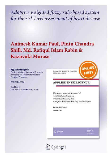 Pdf Adaptive Weighted Fuzzy Rule Based System For The Risk Level
