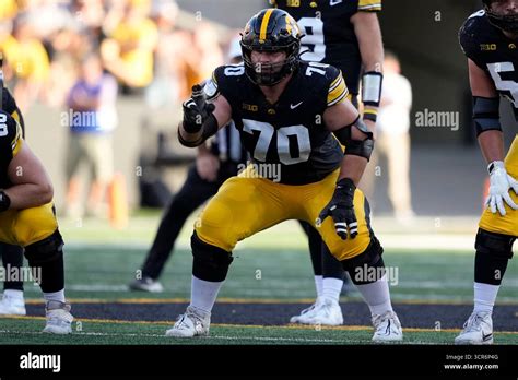 Iowa Offensive Lineman Beau Stephens 70 Gets Set For A Play During