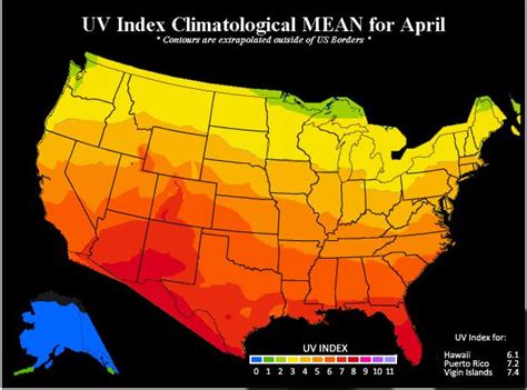 Sun Safety Monthly Average Uv Index Sun Safety Us Epa