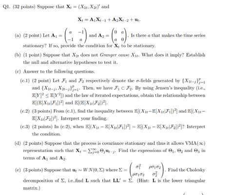 Q Points Suppose That Xt X T X T And Chegg Com