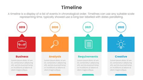 Timeline Set Of Point Infographic With 4 Point Stages And Box And
